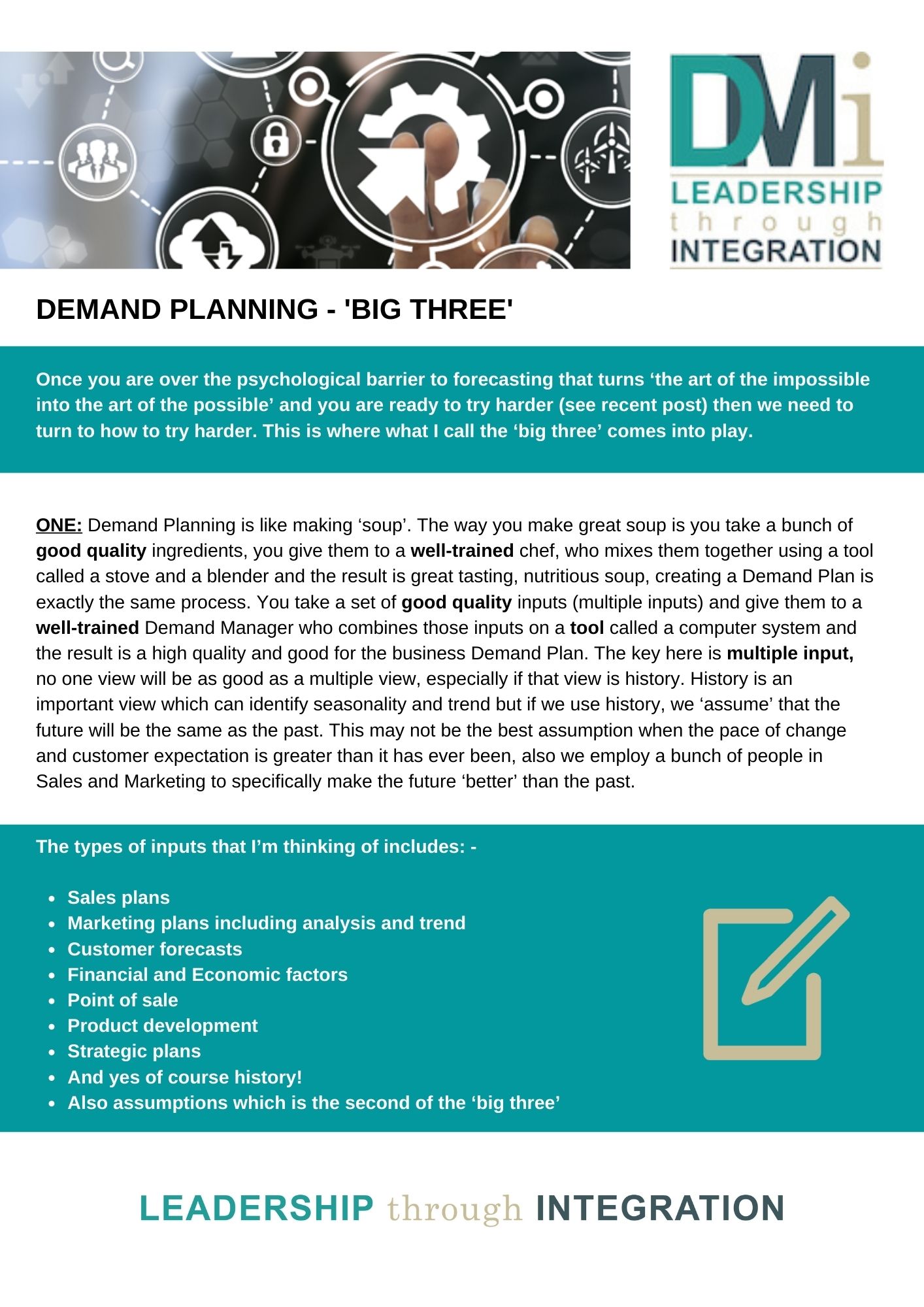 THE S&OP/IBP EVOLUTION CONTINUES – DM Integration